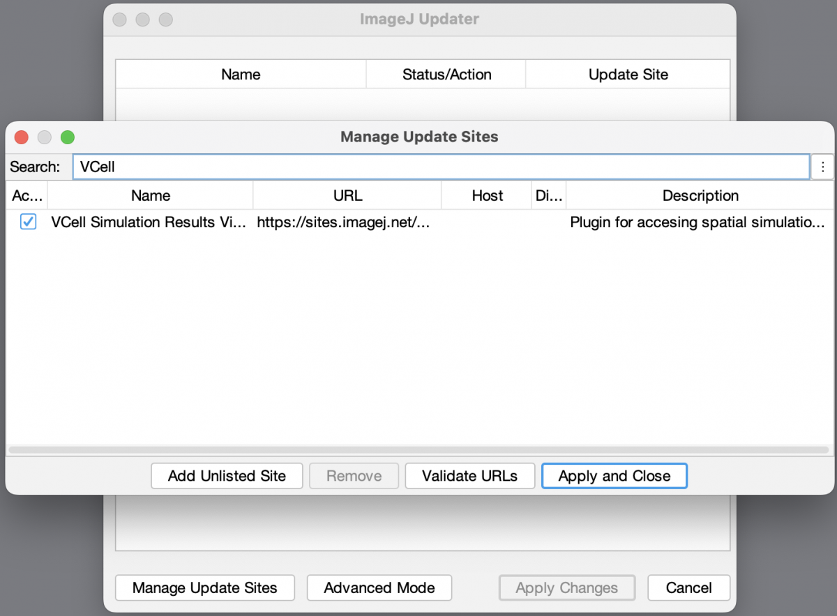 FIJI/ImageJ VCell Simulation Results Viewer Plugin – VCell- Modeling & Analysis Software